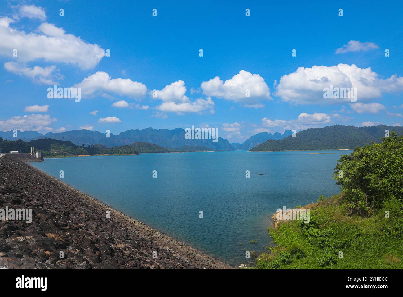 Beautiful dam from top view in Thailand Stock Photo - Alamy