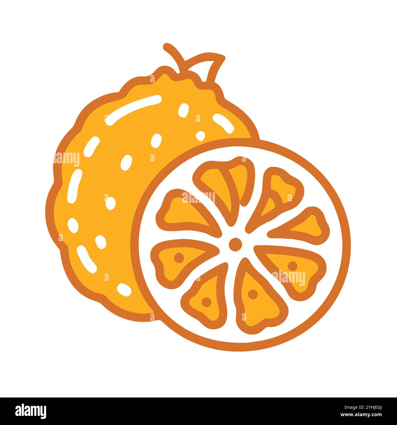 simple vector illustration of a ugli fruit, in a simple and clean style ...