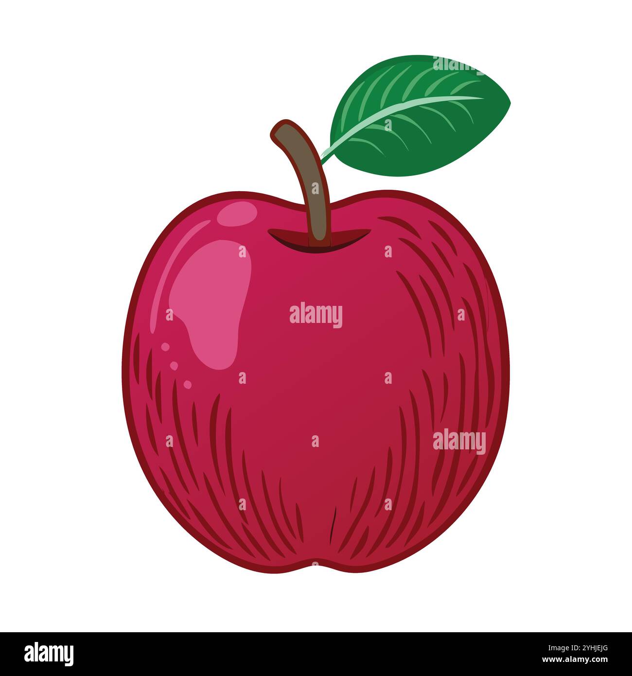 simple vector illustration of a velvet apple, in a simple and clean ...