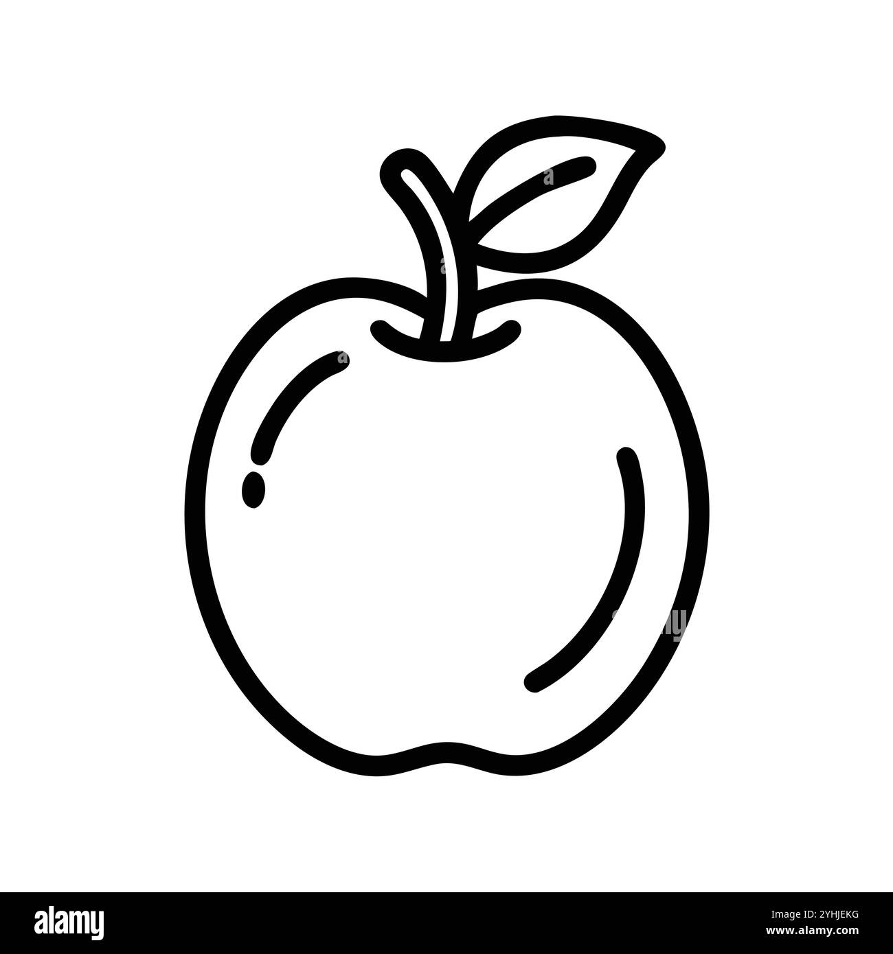 Simple vector illustration apple Black and White Stock Photos & Images ...