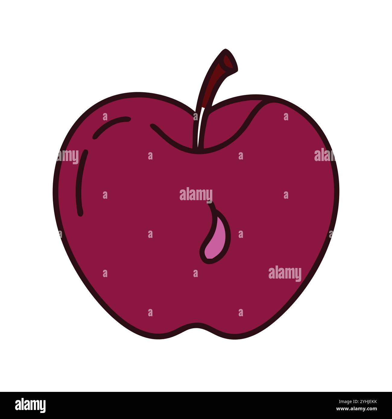 simple vector illustration of a velvet apple, in a simple and clean ...