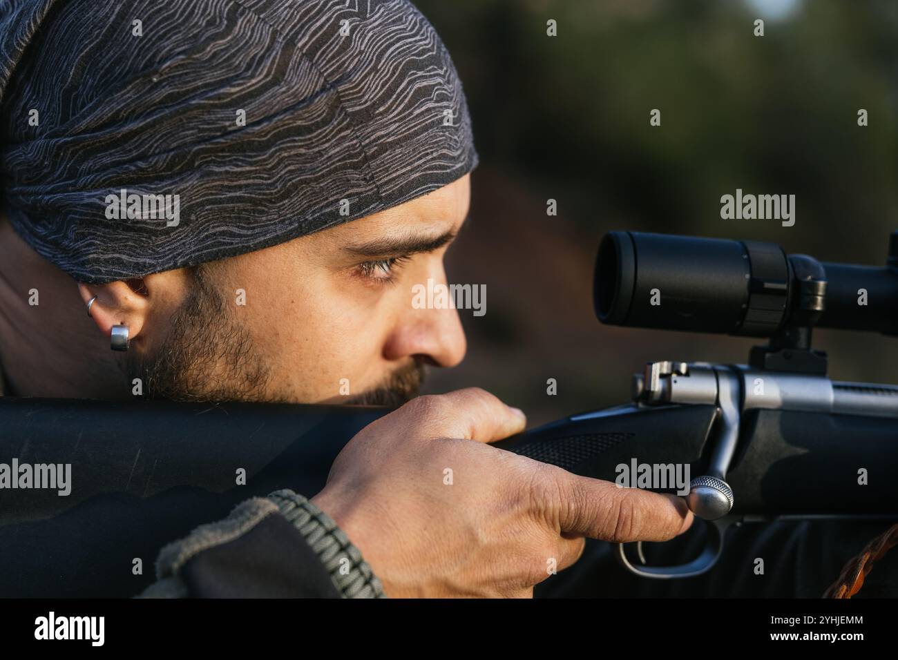 Close up of hunter aiming with gun hi-res stock photography and images ...
