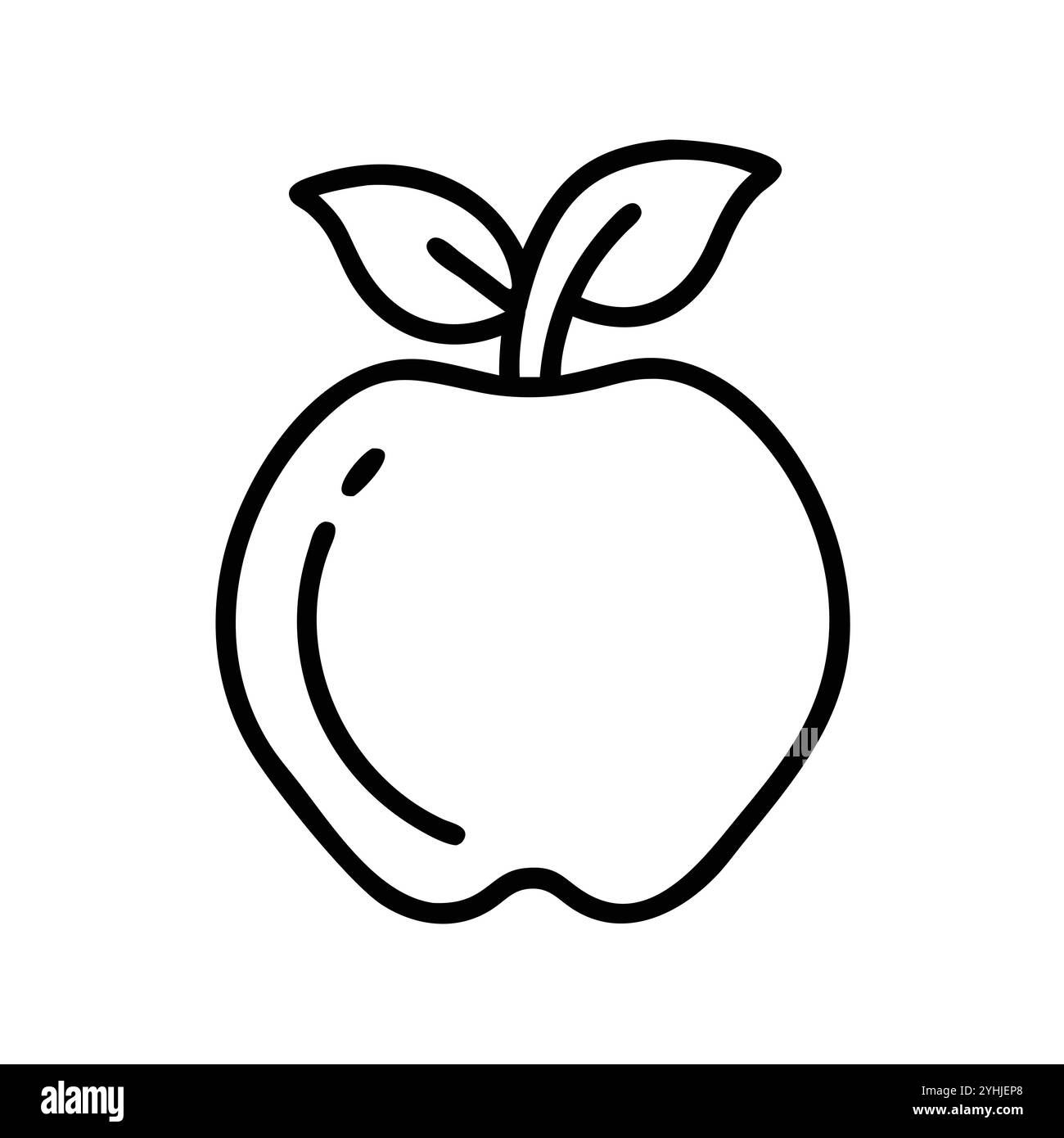 simple vector illustration of a velvet apple, in a simple and clean ...