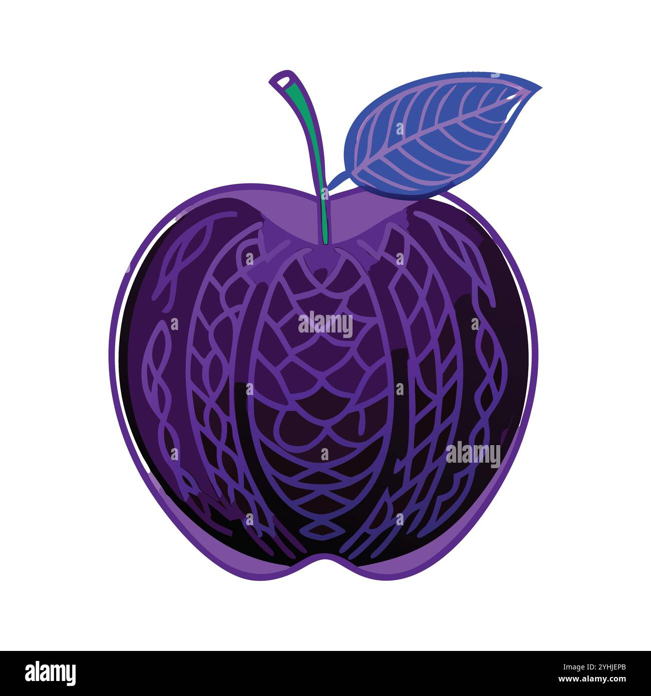 simple vector illustration of a velvet apple, in a simple and clean ...