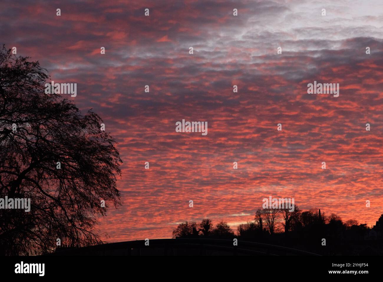 Spectacular sunset lighting on clouds at dusk, Gooseholme, Kendal ...