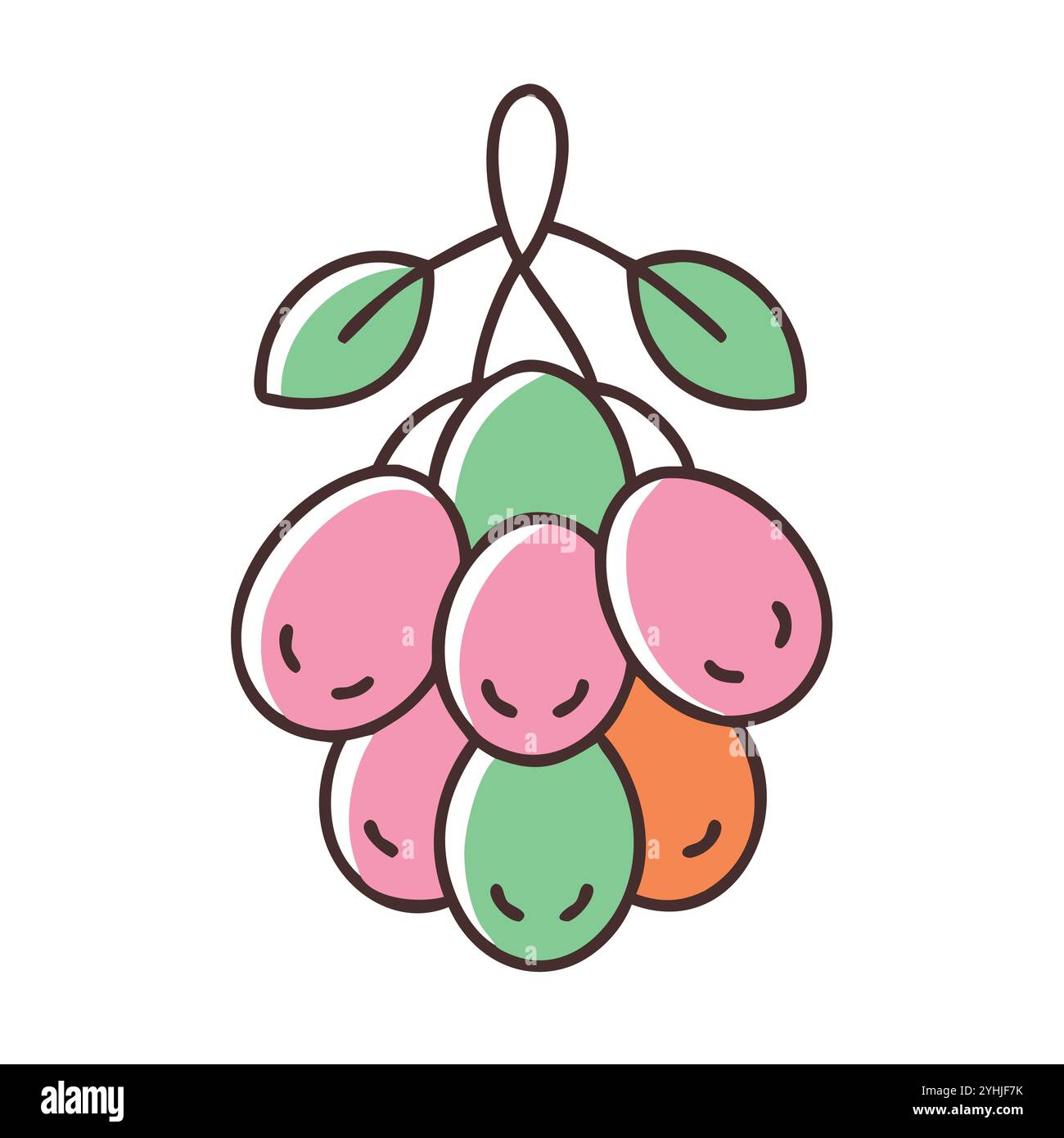 simple vector illustration of a yumberry, in a simple and clean style ...