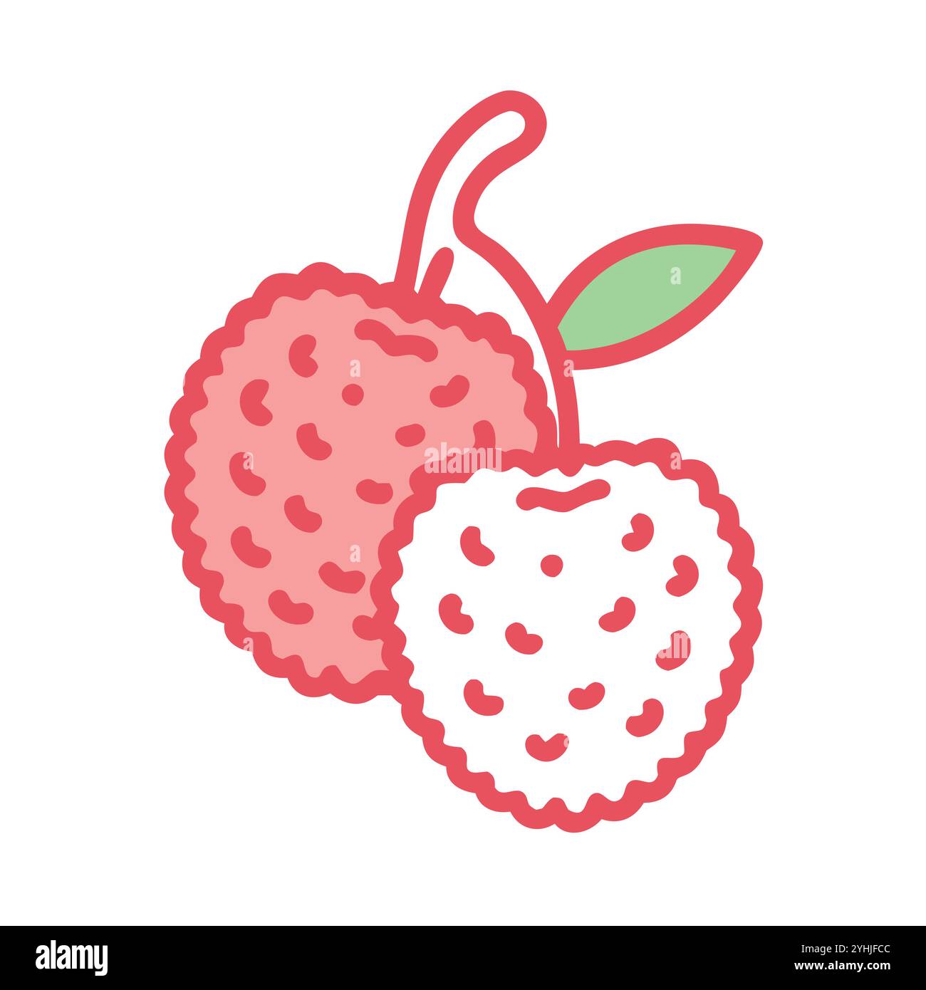 simple vector illustration of a lychee, in a simple and clean style ...