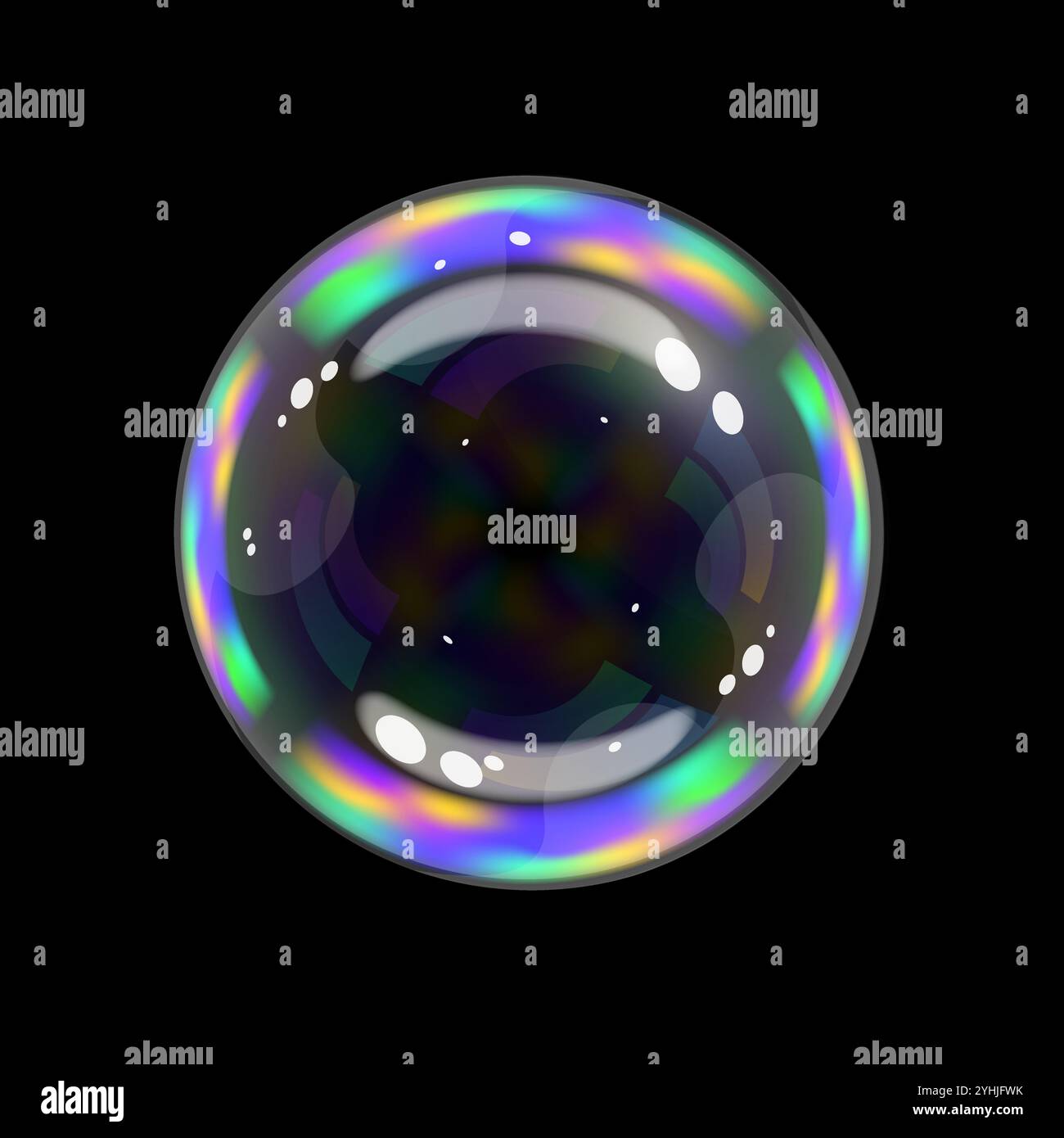 Soap bubble ball rainbow color, Spectrum color effect transparent ...