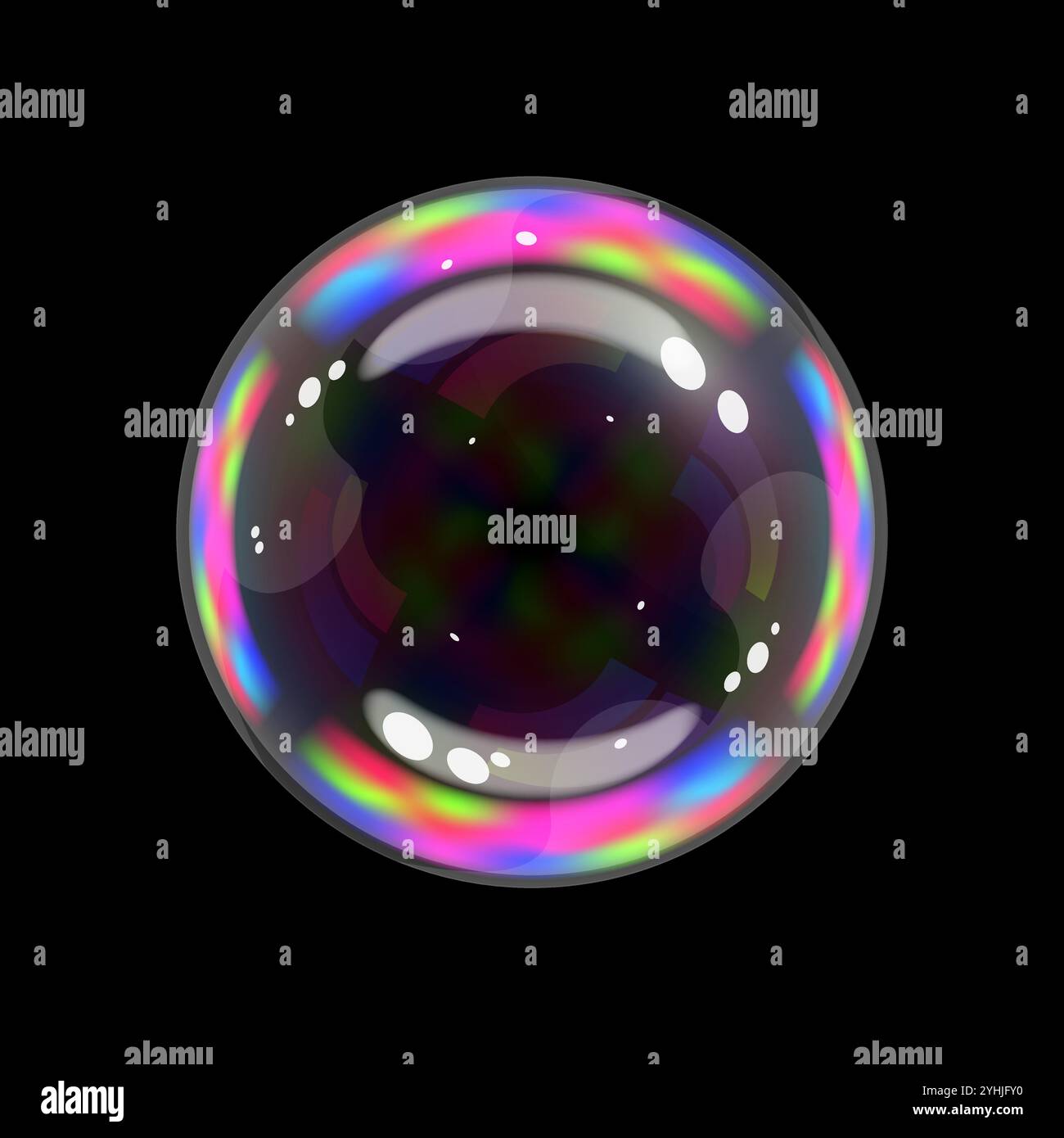 Soap bubble ball rainbow color, Spectrum color effect transparent ...