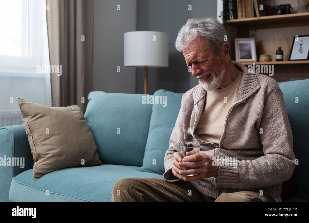 Senior man, widower or divorced, feeling sad, worry, abandoned and ...