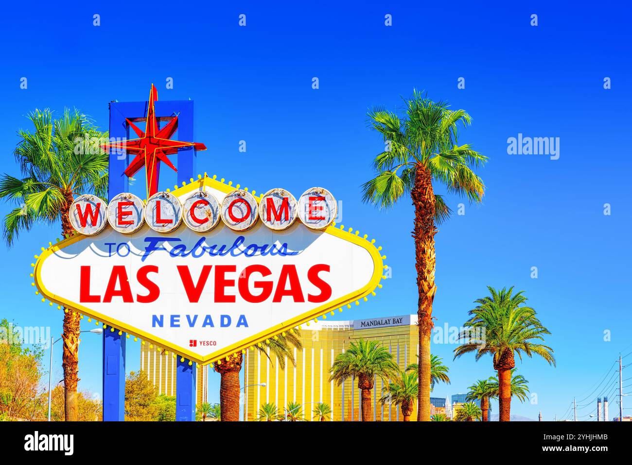 Las Vegas, Nevada, USA- September 18, 2018: Famous Las Vegas sign on ...