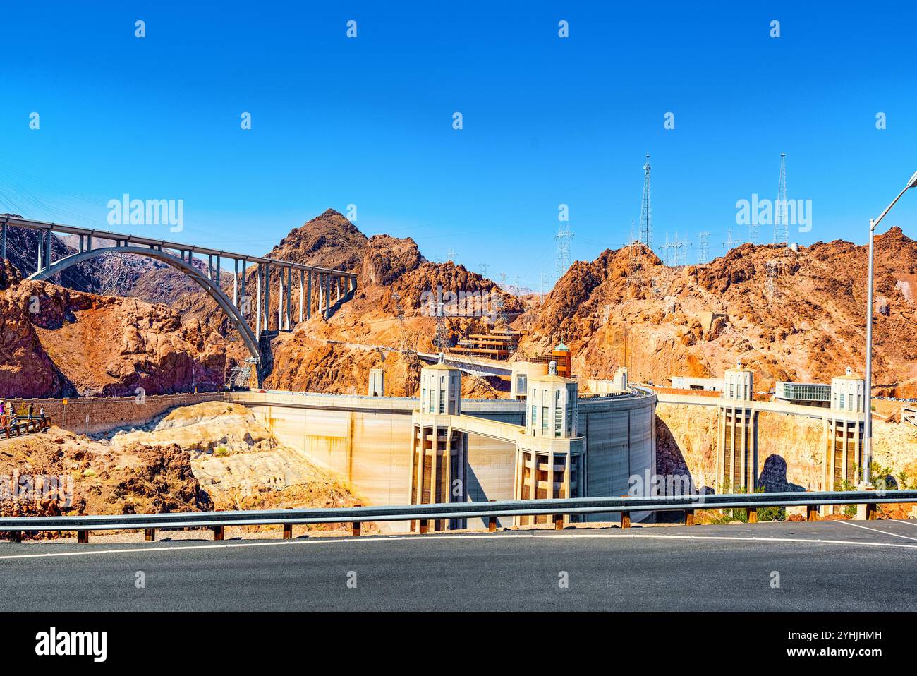 Famous and amazing Hoover Dam at Lake Mead, Nevada and Arizona Border ...