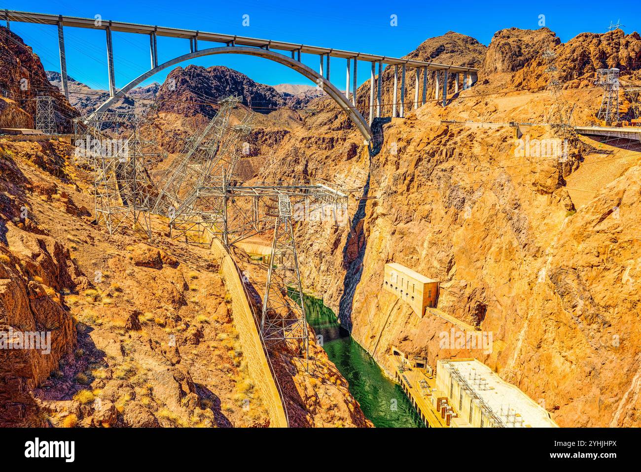 Famous and amazing Hoover Dam at Lake Mead, Nevada and Arizona Border ...