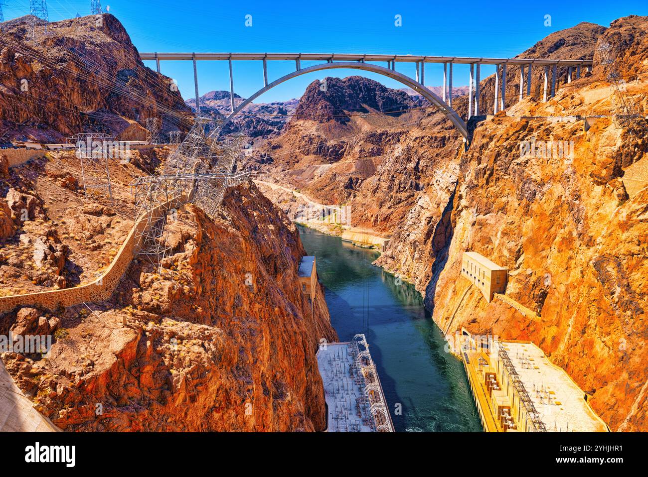 Famous and amazing Hoover Dam at Lake Mead, Nevada and Arizona Border ...