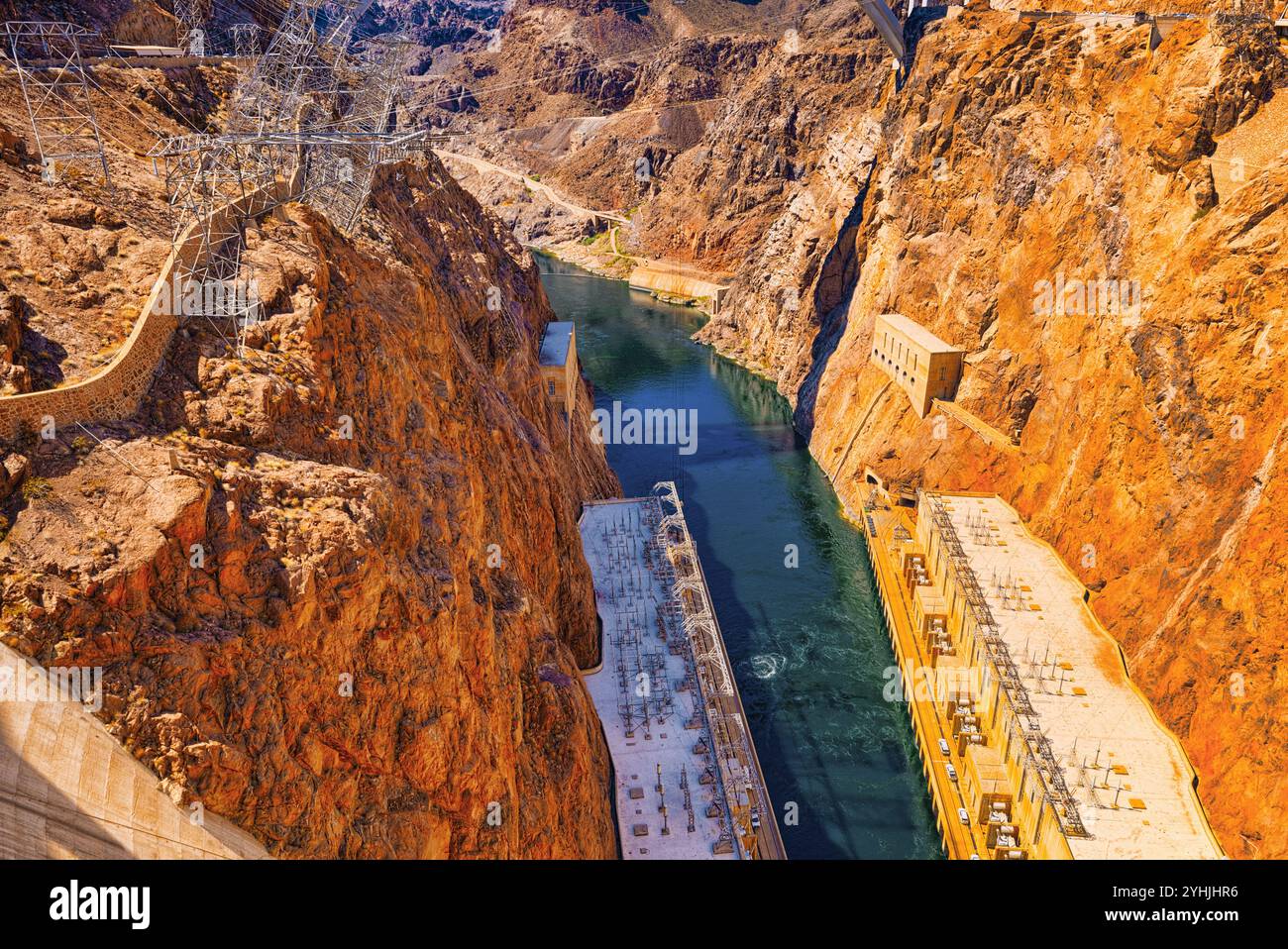 Famous and amazing Hoover Dam at Lake Mead, Nevada and Arizona Border ...