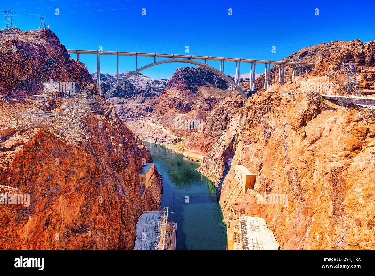 Famous and amazing Hoover Dam at Lake Mead, Nevada and Arizona Border ...