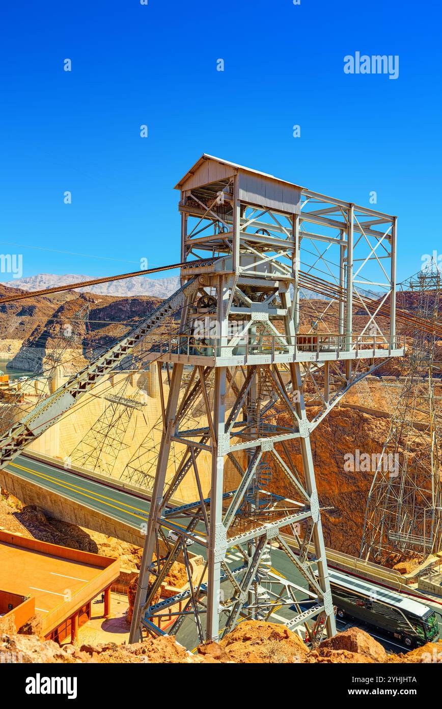 Famous and amazing Hoover Dam at Lake Mead, Nevada and Arizona Border ...