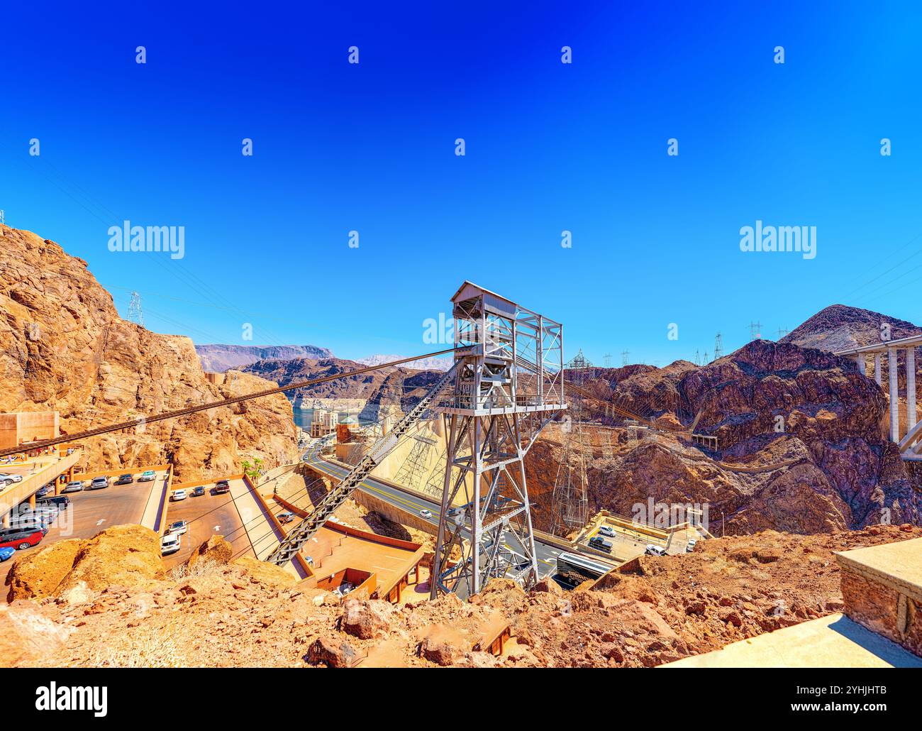 Famous and amazing Hoover Dam at Lake Mead, Nevada and Arizona Border ...