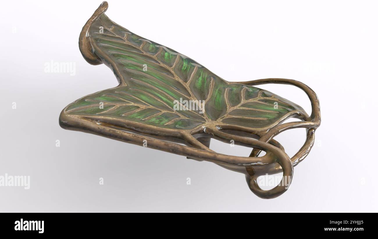 elven leaf with white background Stock Photo - Alamy