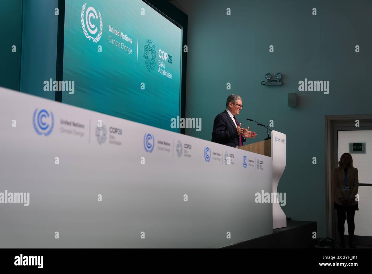 Prime Minister Sir Keir Starmer speaks on day two of the Cop29 climate ...