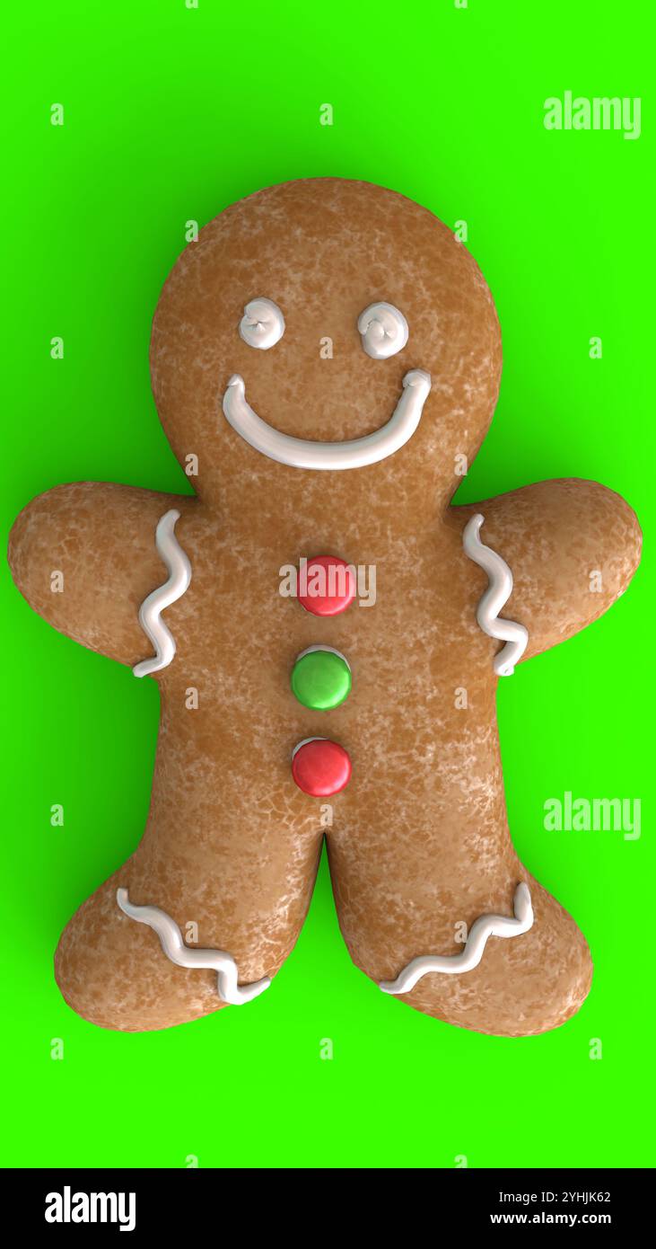 gingerbread man with green background Stock Photo - Alamy