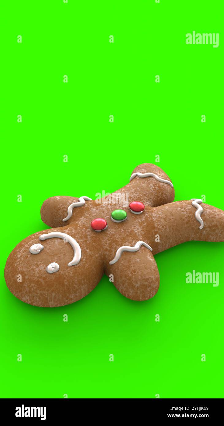 gingerbread man with green background Stock Photo - Alamy