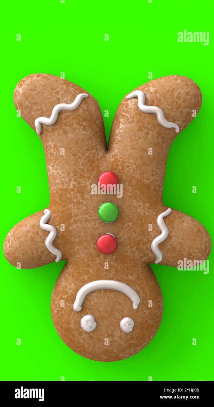 gingerbread man with green background Stock Photo - Alamy