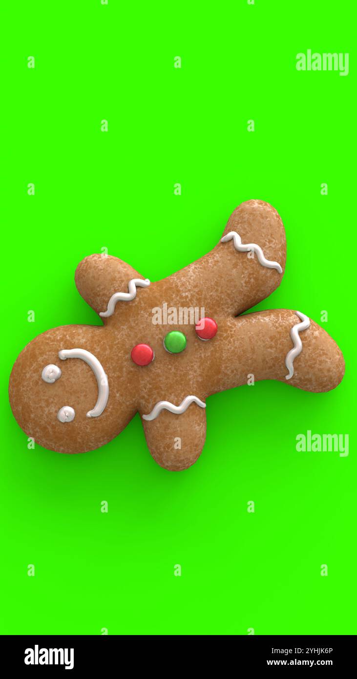 gingerbread man with green background Stock Photo - Alamy