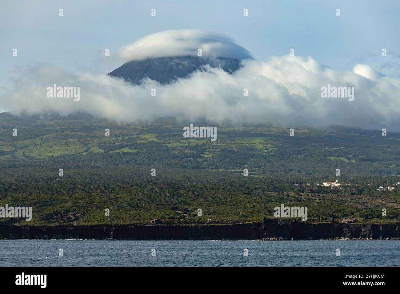 Majestic Pico Volcano slopes view at Pico island Azores Portugal Stock ...
