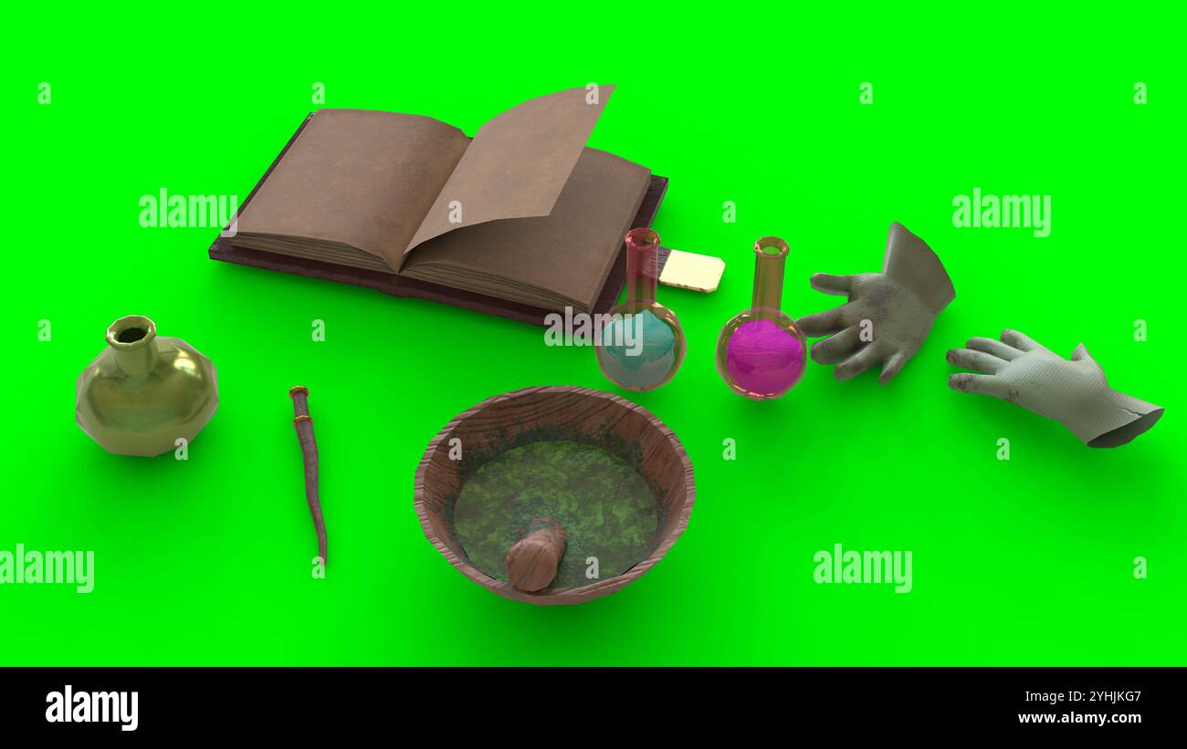 herb lab with green background Stock Photo - Alamy