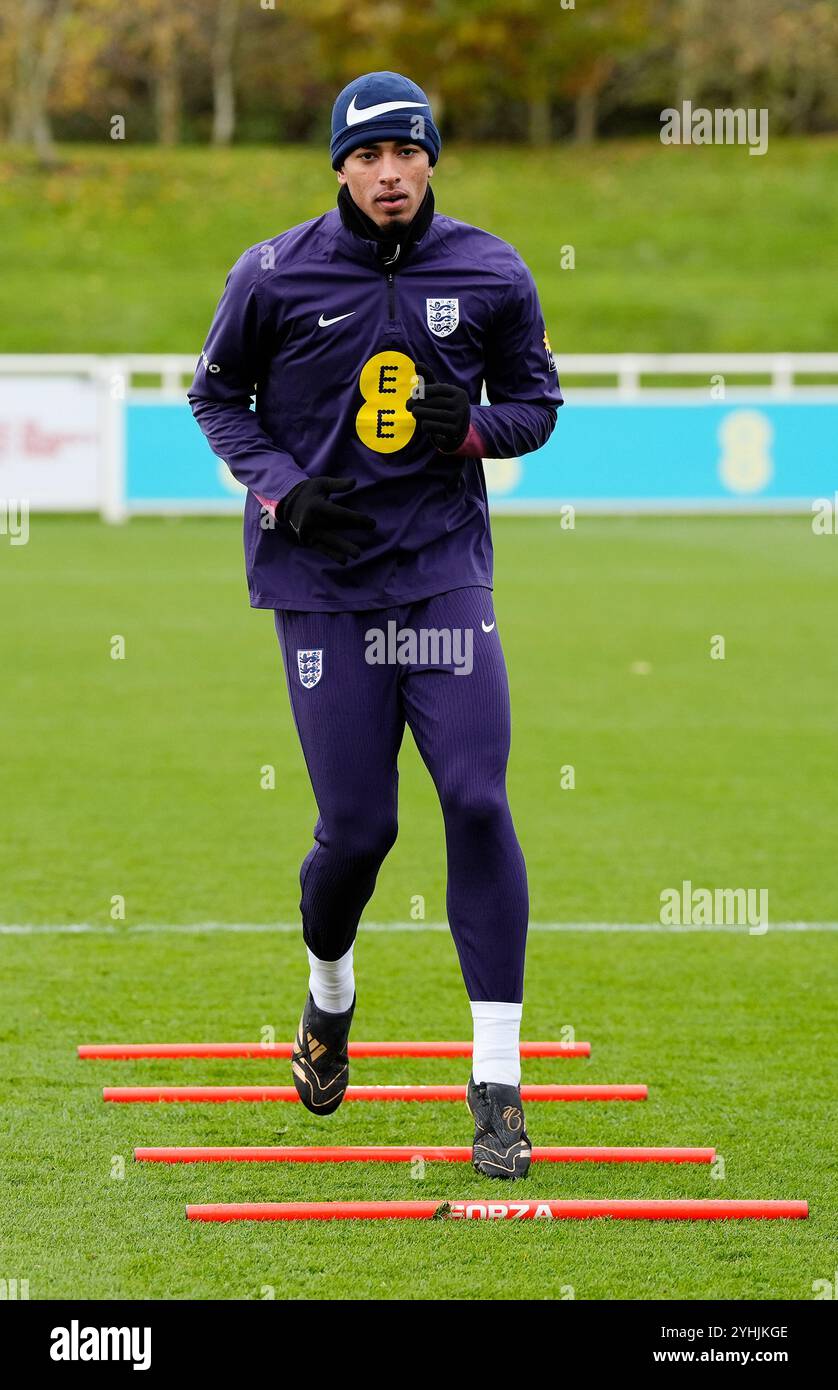 England's Jude Bellingham during a training session at St George's Park ...