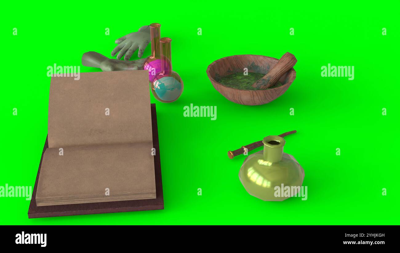 herb lab with green background Stock Photo - Alamy