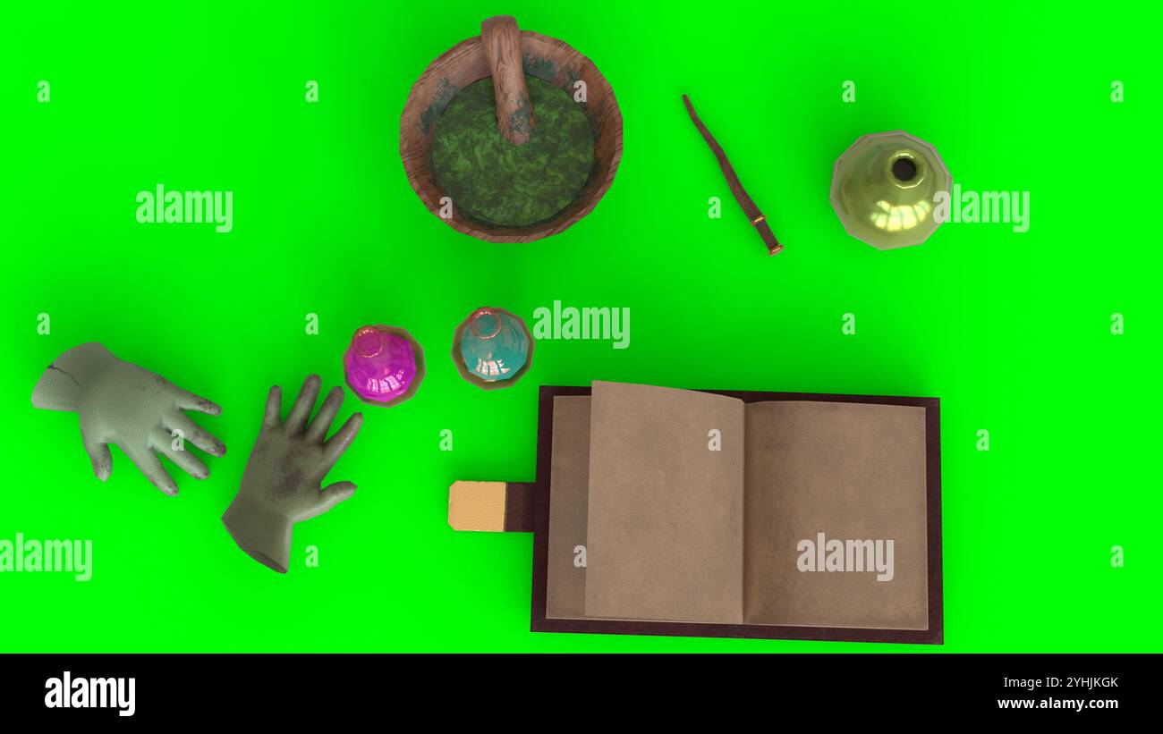 herb lab with green background Stock Photo - Alamy