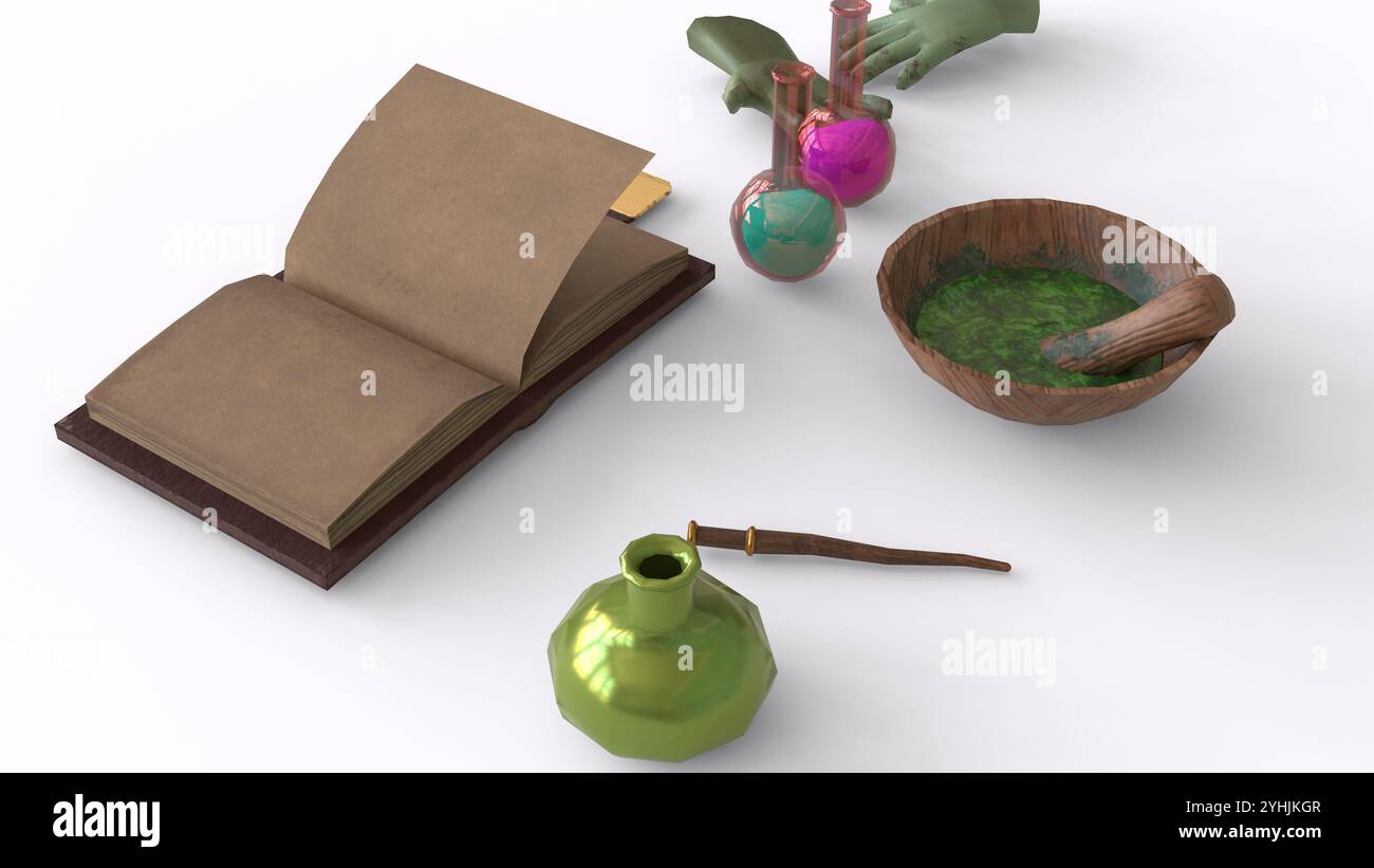 herb lab with white background Stock Photo - Alamy