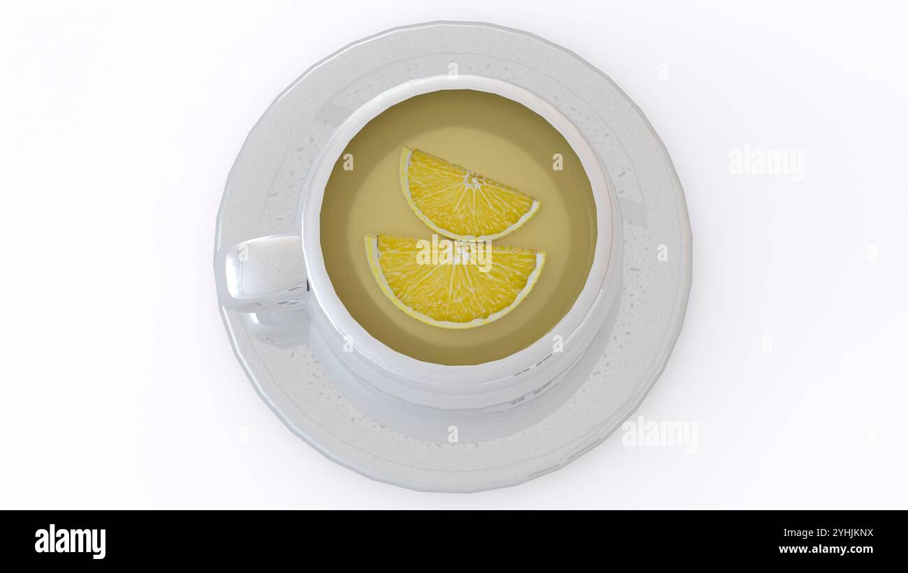lemon tea cup with white background Stock Photo - Alamy