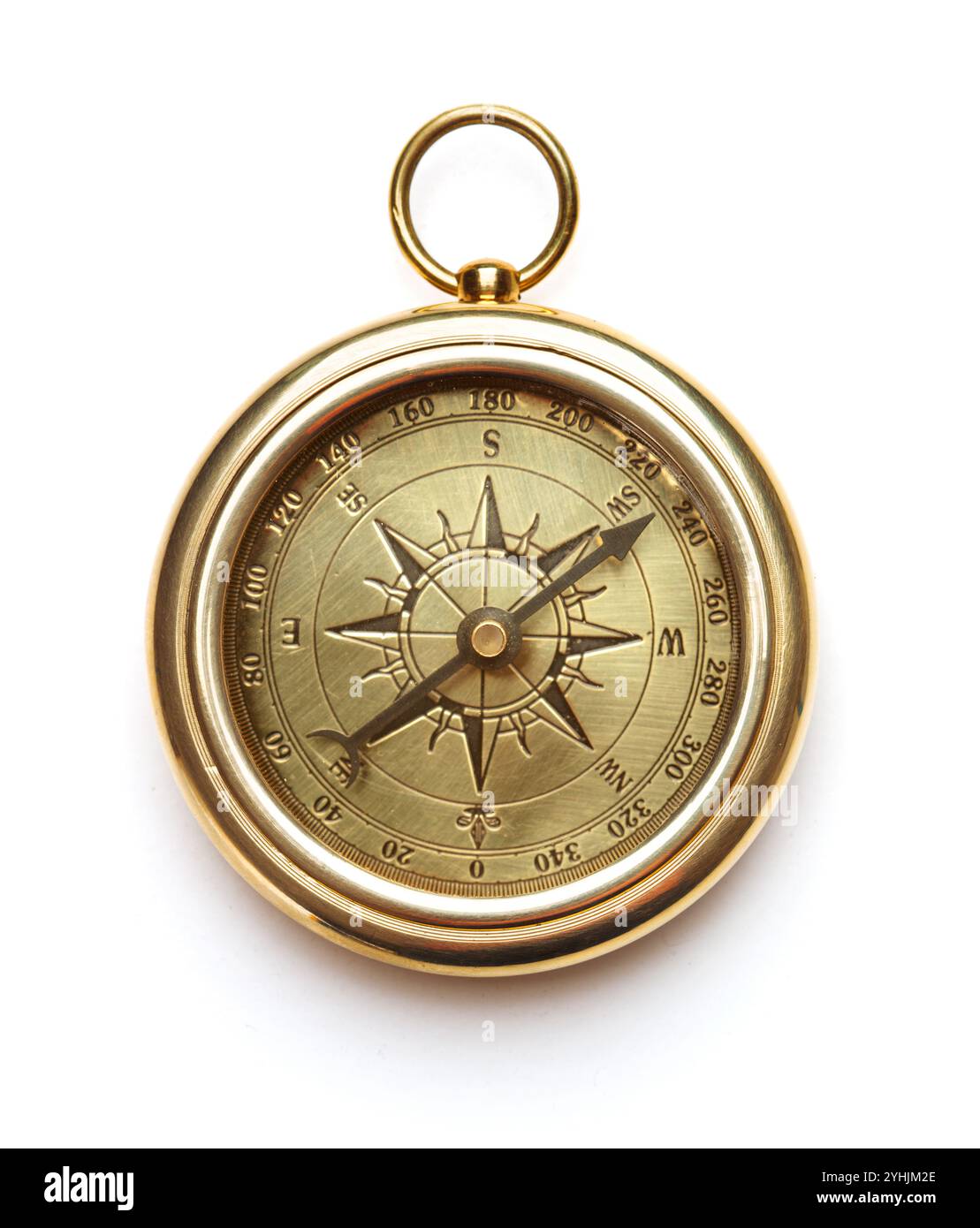 Antique brass compass on map hi-res stock photography and images - Alamy