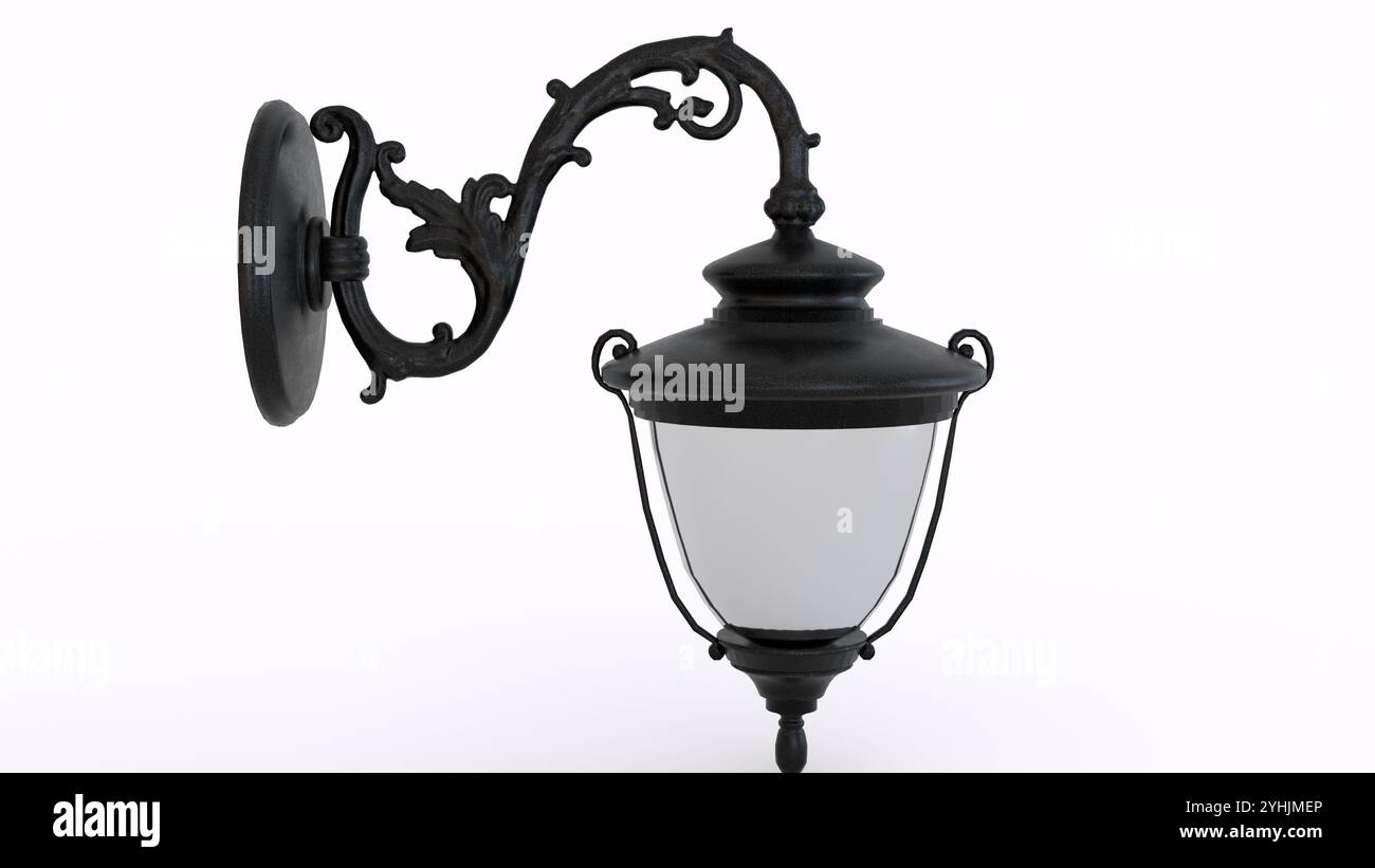 classic wall lamp with white background Stock Photo - Alamy