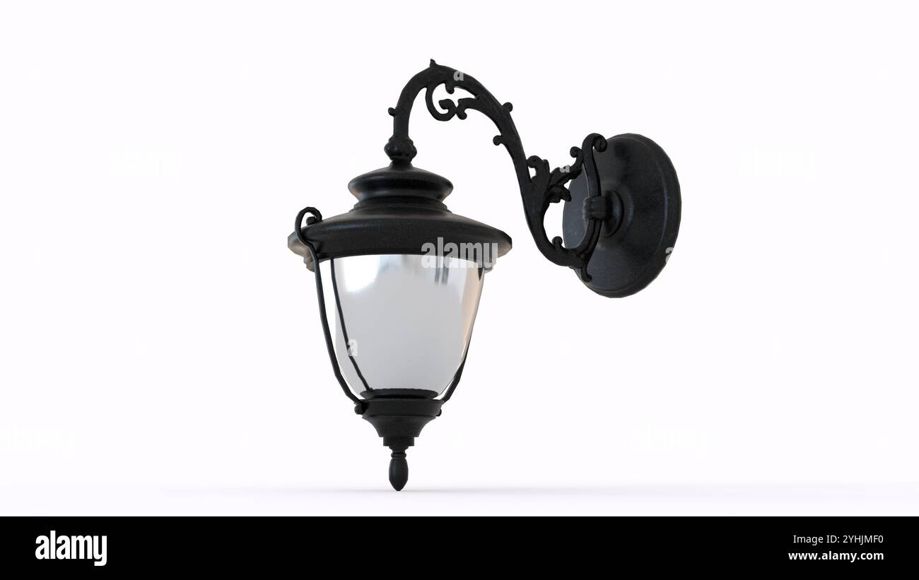classic wall lamp with white background Stock Photo - Alamy
