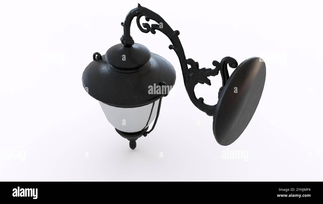 classic wall lamp with white background Stock Photo - Alamy