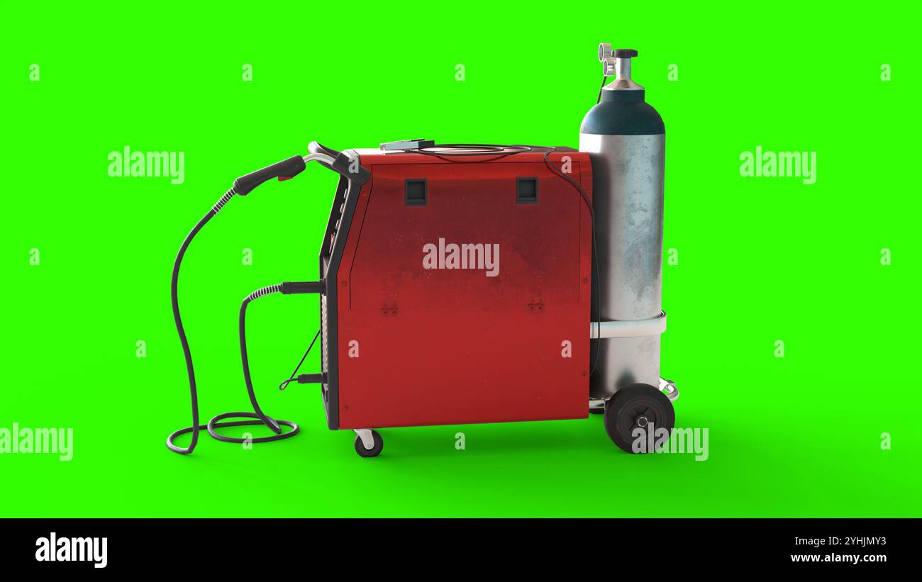 welder machine with green background Stock Photo - Alamy