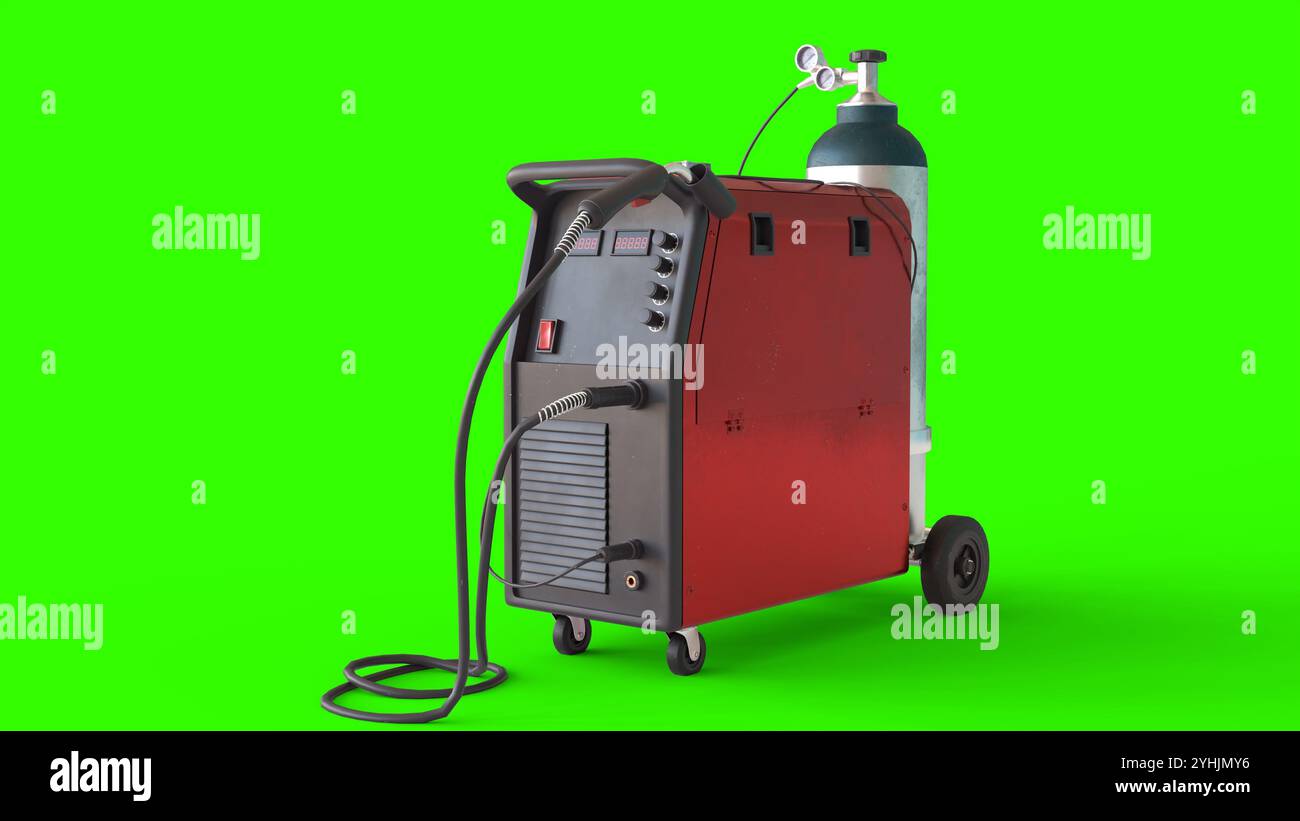 welder machine with green background Stock Photo - Alamy