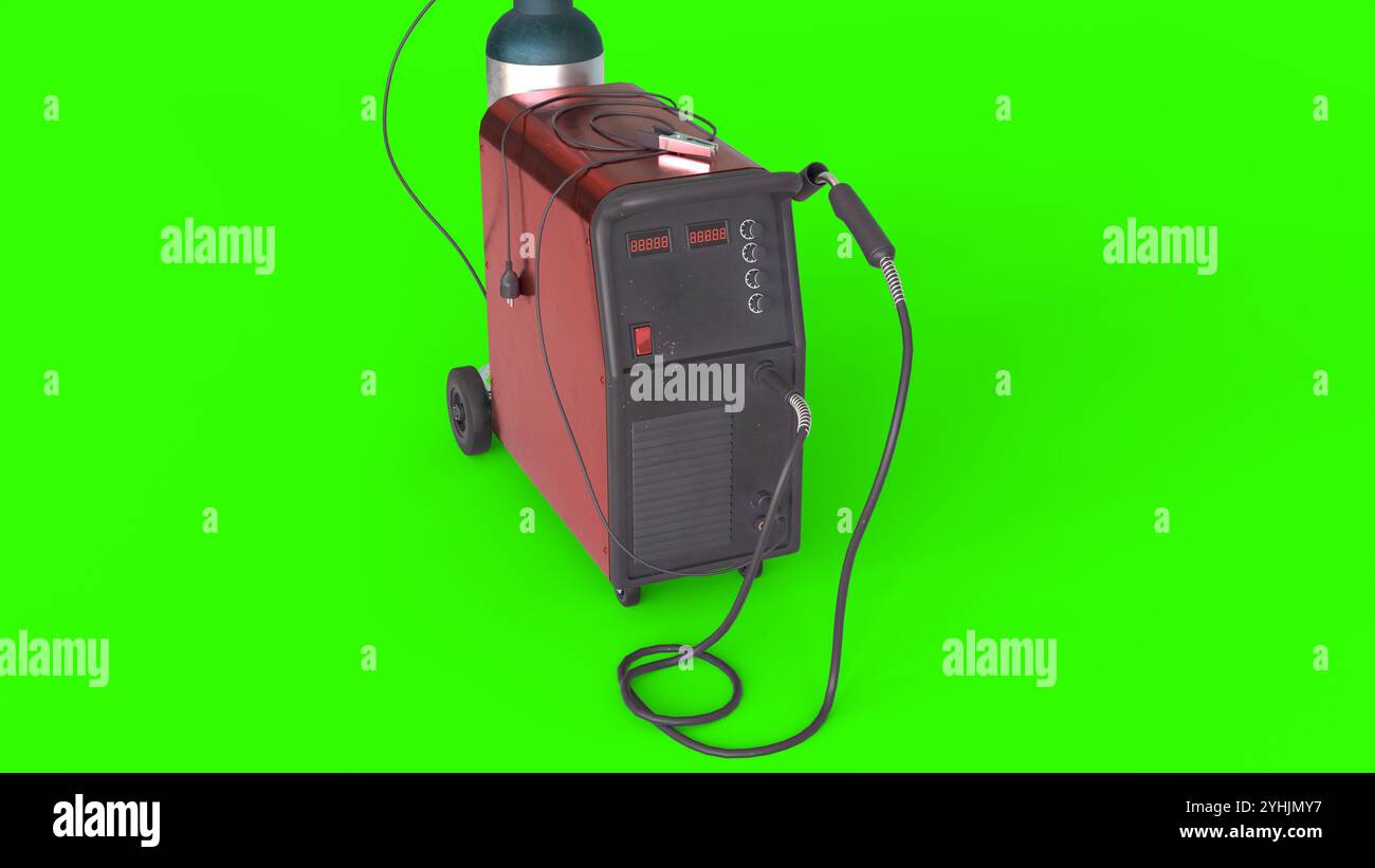 welder machine with green background Stock Photo - Alamy
