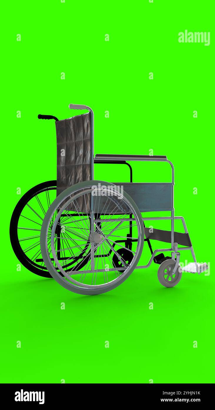 wheel chair with green background Stock Photo - Alamy