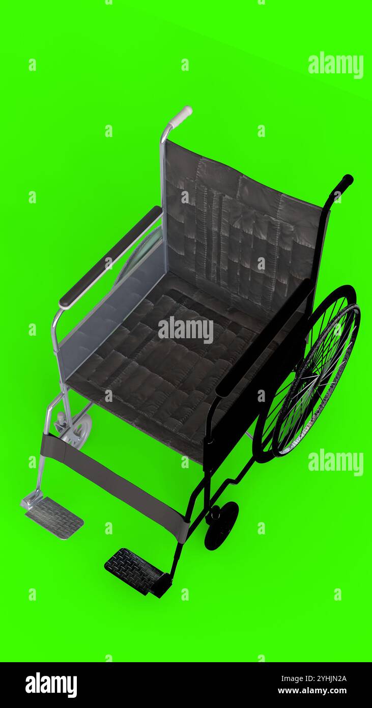 wheel chair with green background Stock Photo - Alamy