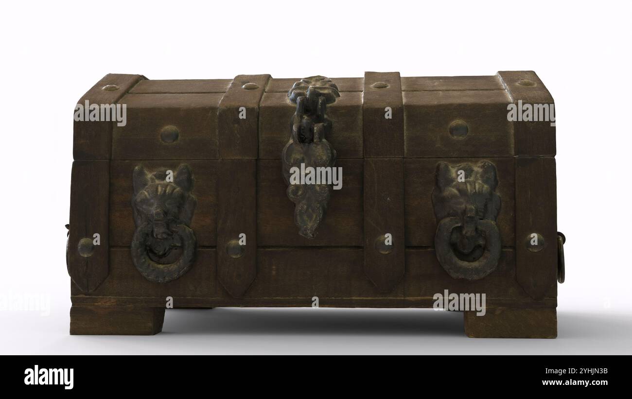 wood chest box with white background Stock Photo - Alamy