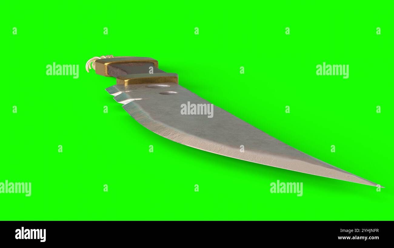 metal sharp knife with green background Stock Photo - Alamy