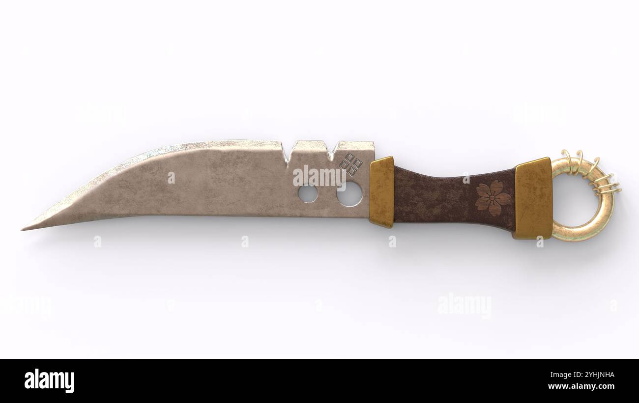 metal sharp knife with white background Stock Photo - Alamy