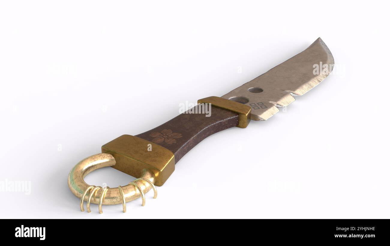 metal sharp knife with white background Stock Photo - Alamy