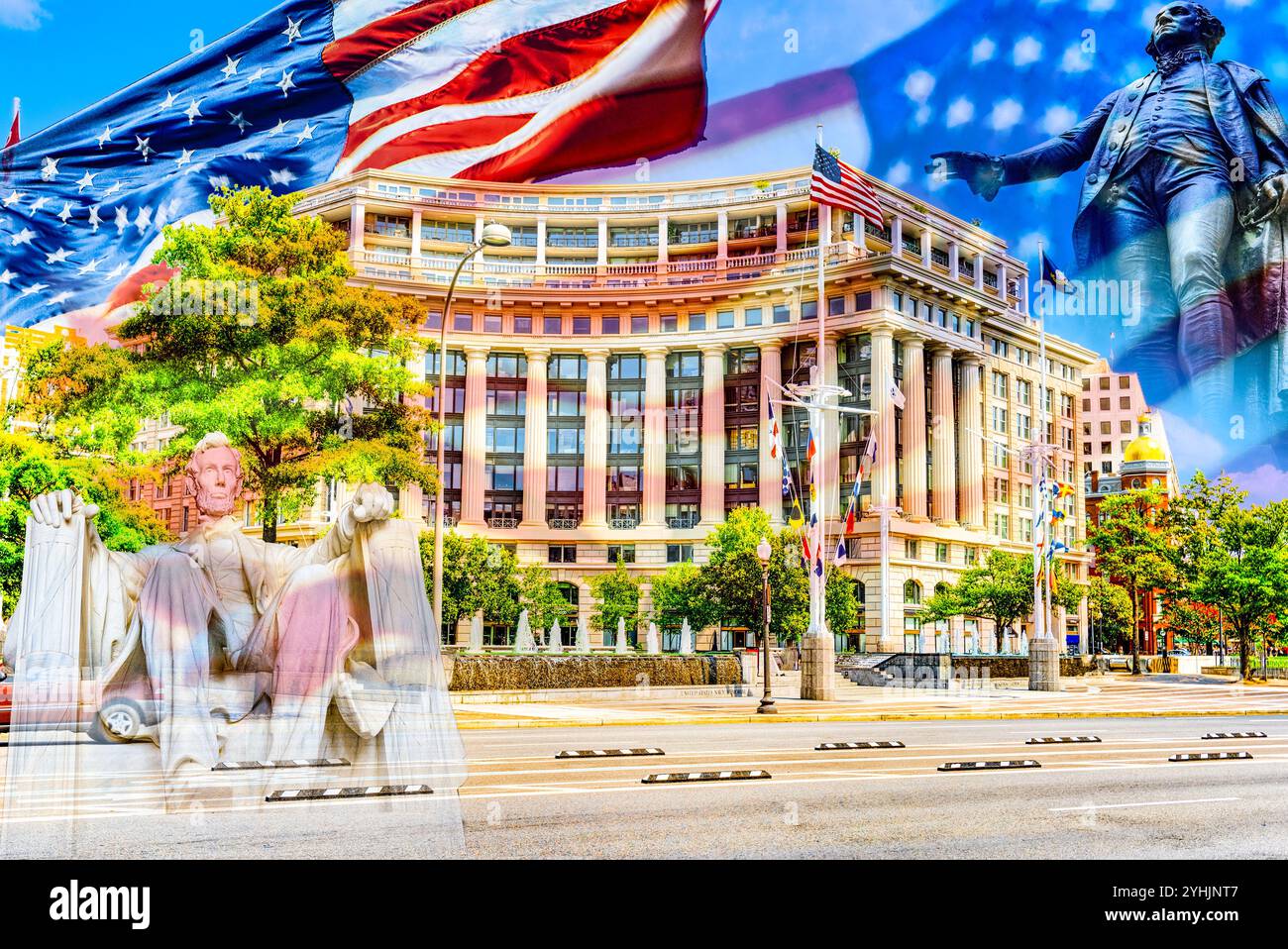 Naval Heritage Center and US Navy Memorial Plaza Stock Photo - Alamy