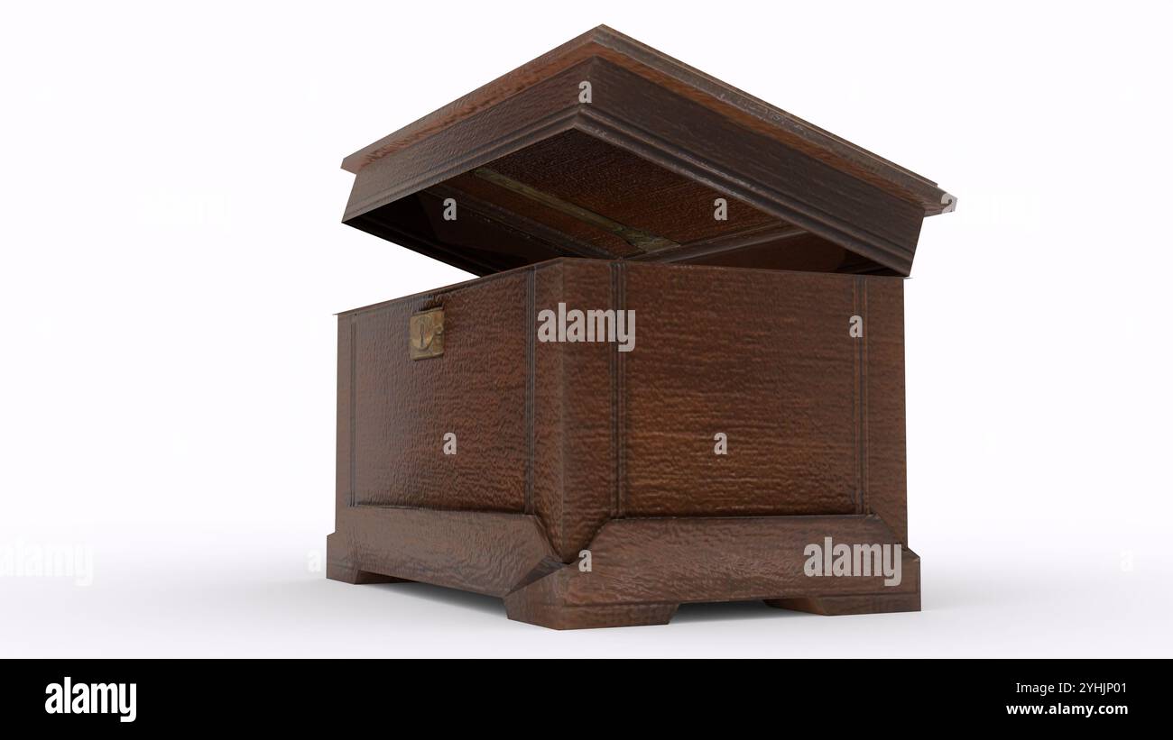 open treasure Box with white background Stock Photo - Alamy